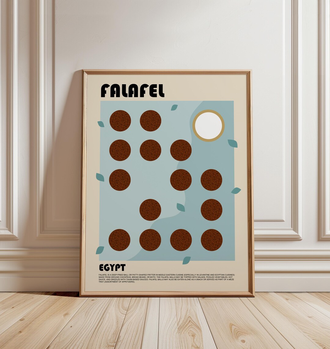 Falafel Art Print, Middle Eastern Food Poster, Arab Food Print, Modern ...