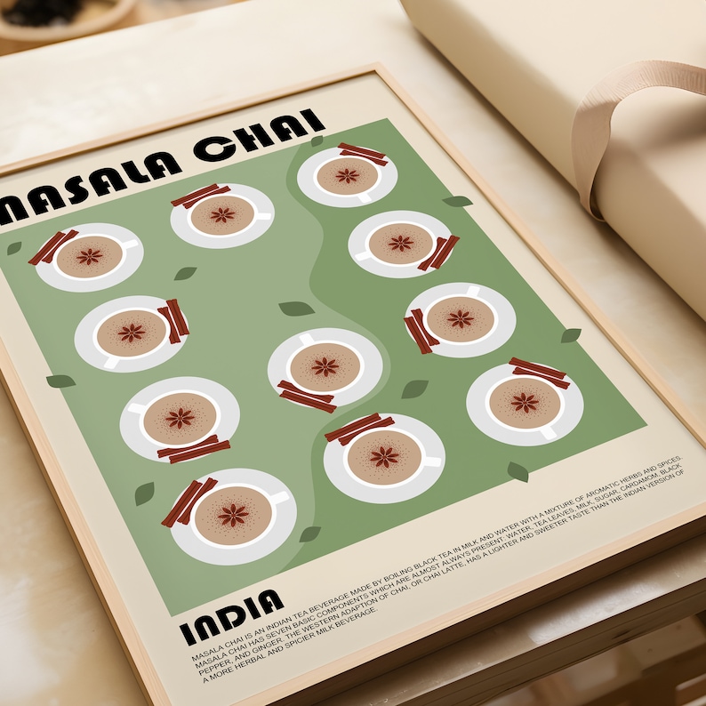 Masala Chai Poster, India Print, Indian Drink Poster, Indian Food ...