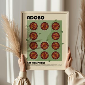 Adobo Art Print, Philippines Poster, Filipino Food Art, Modern Kitchen ...
