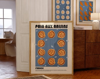 French Pastry Poster - Etsy