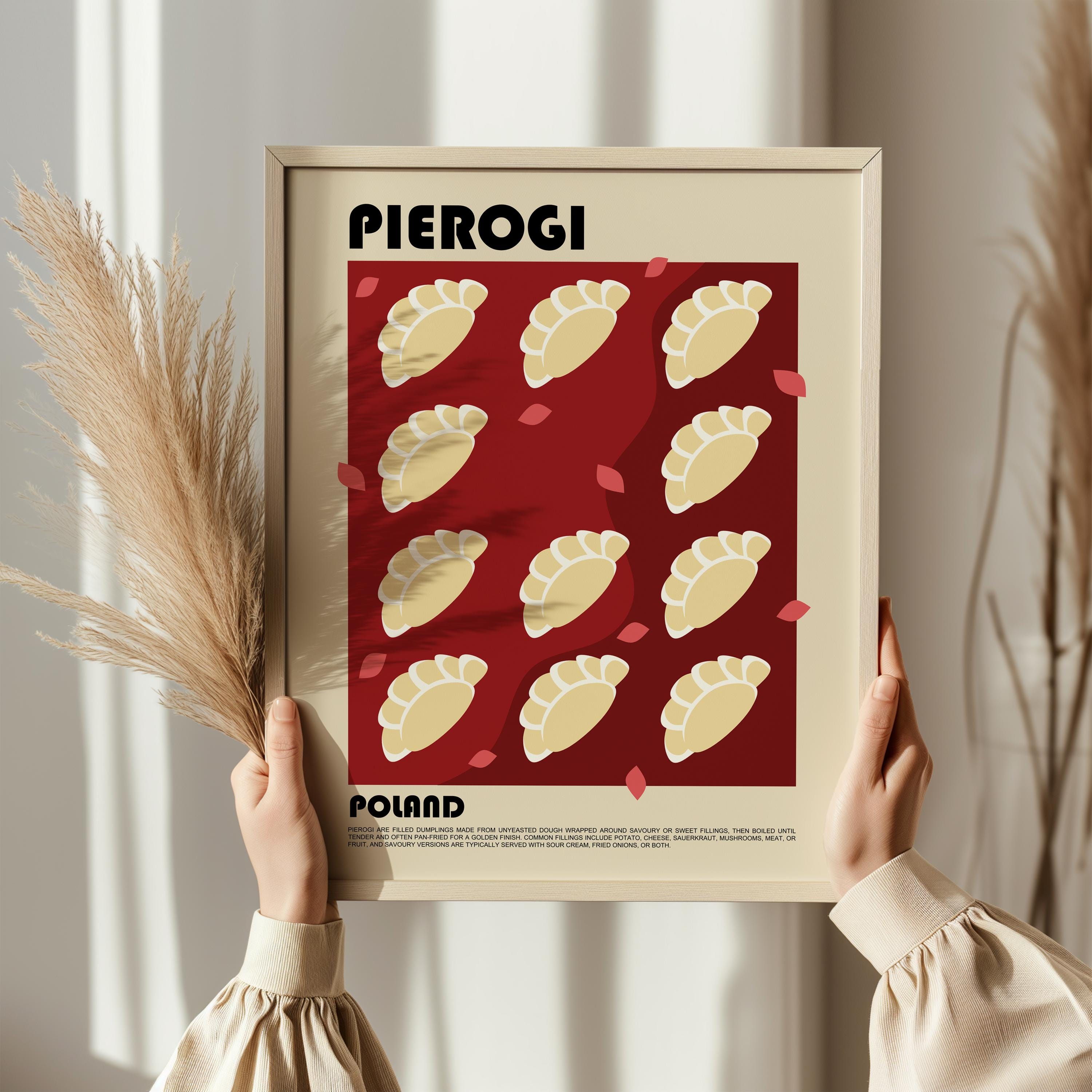 Pierogi Poster, Polish Food Art Print, Modern Kitchen Wall Art, Vintage ...