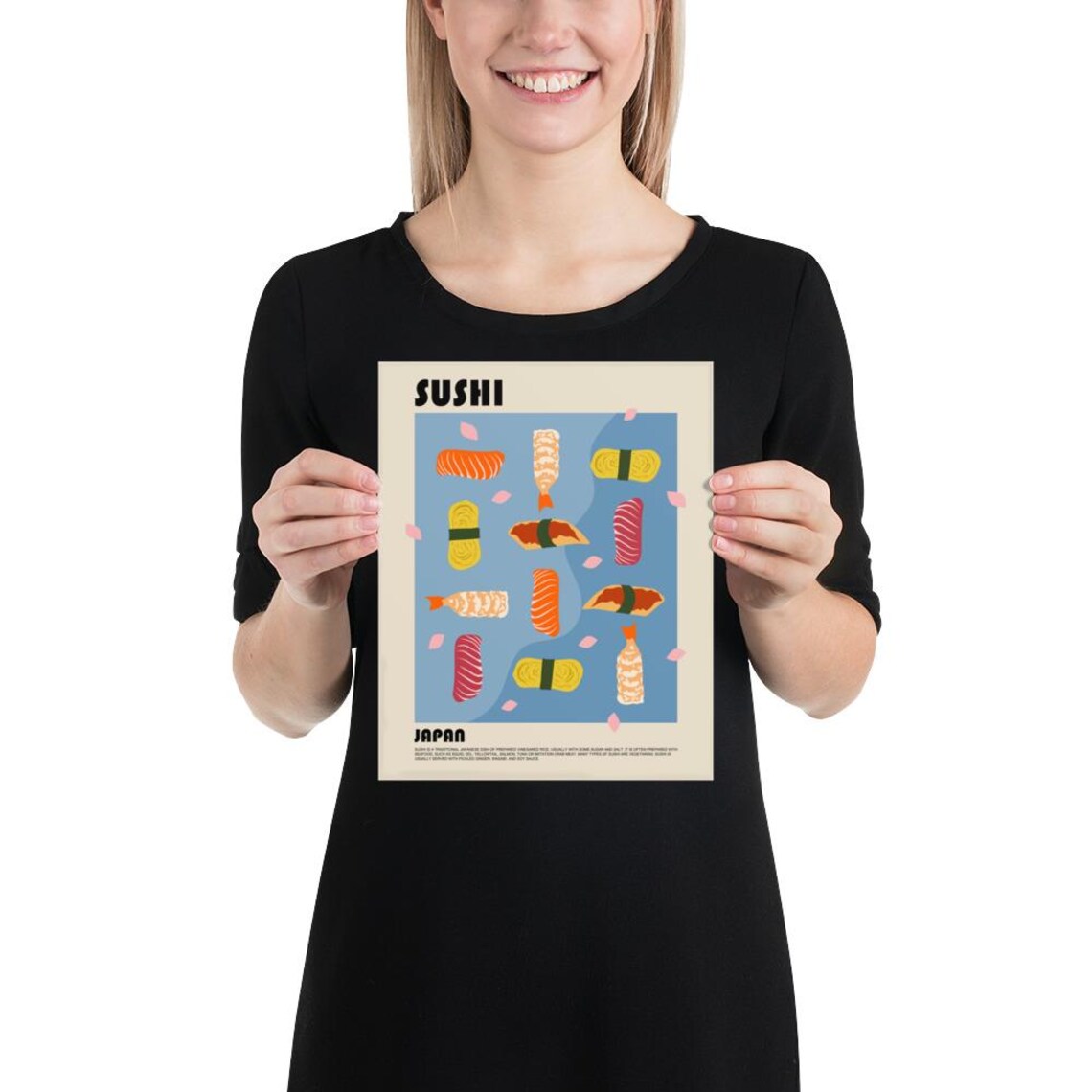 Sushi Poster, Food Print, Modern Kitchen Art Decor, Kitchen Art Decor ...