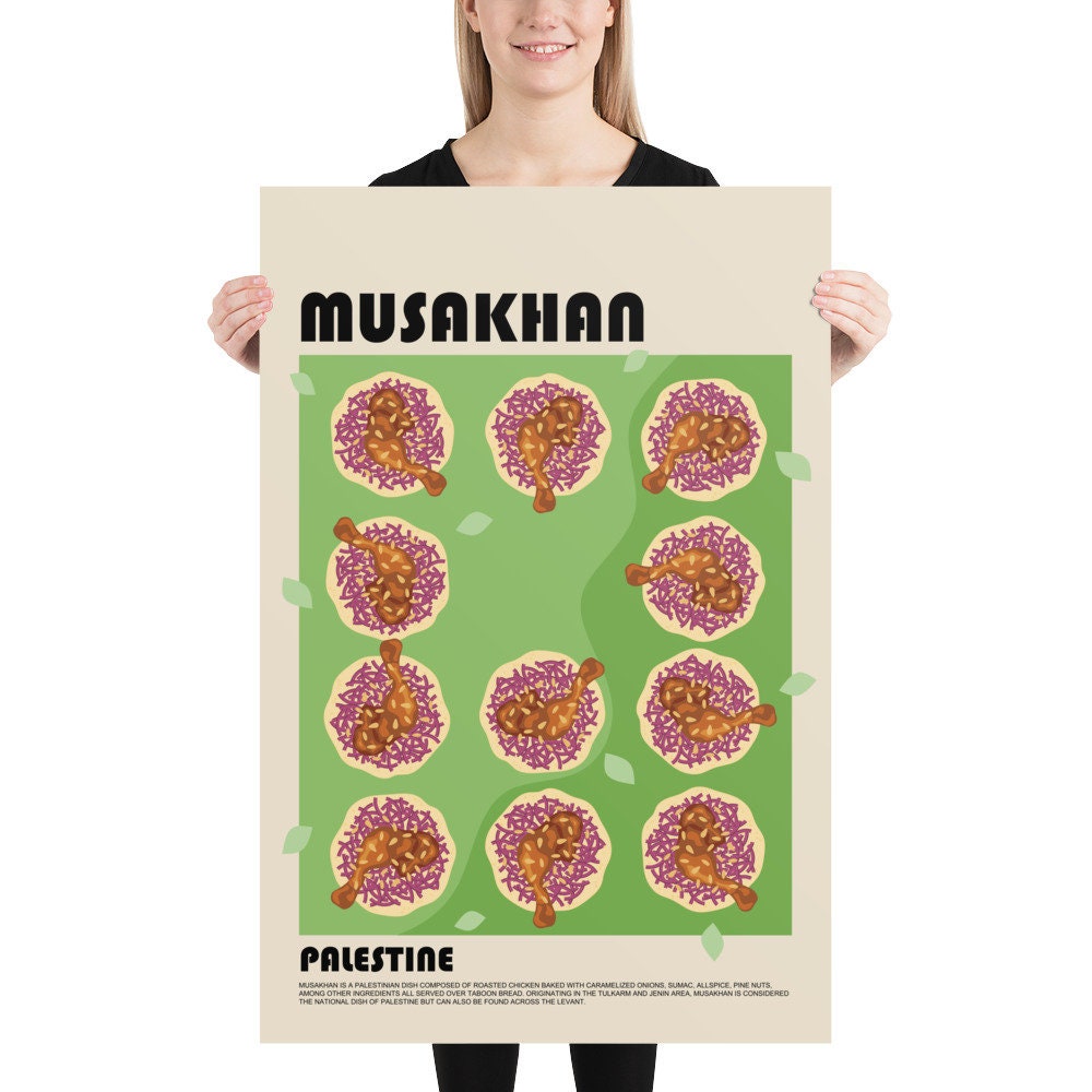 Musakhan Print, Palestinian Food Poster, Palestine Print, Middle ...