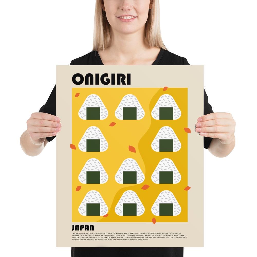 Onigiri Poster, Japan Poster, Japanese Food Print, Food Poster, Food ...