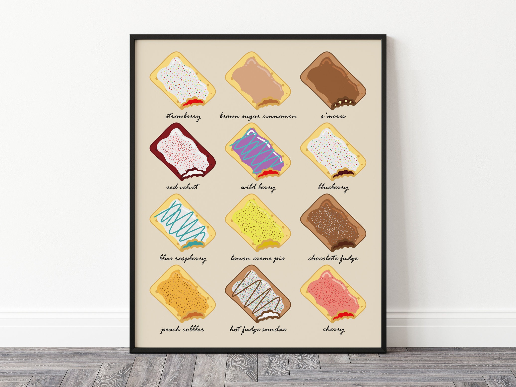 Toaster Pastry Art Print, Breakfast Poster, Food Print, Colourful Food ...