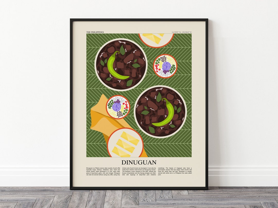 Dinuguan Art Print, Philippines Poster, Filipino Food Art, Modern ...