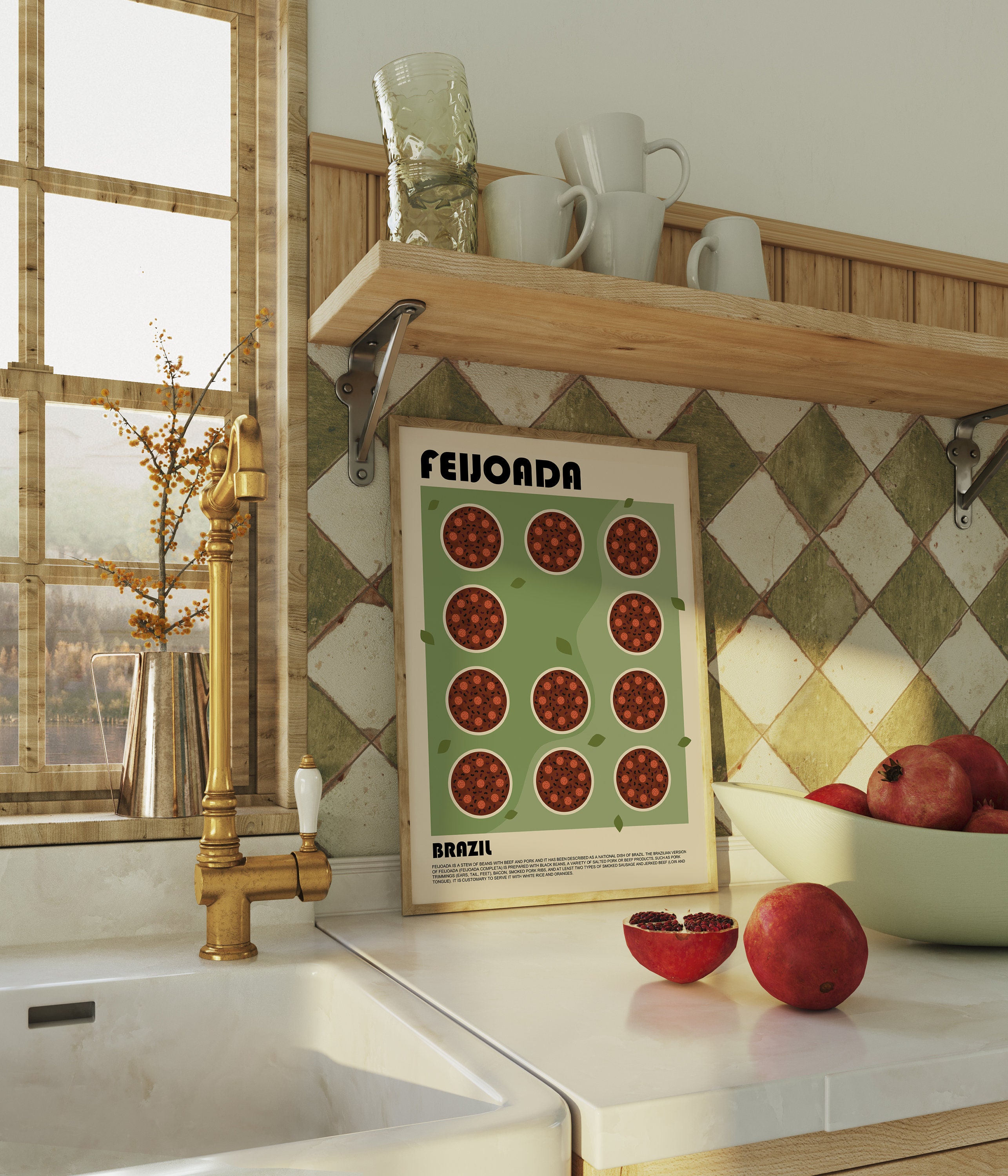 Feijoada Poster, Brazillian Food Print, Brazil Poster, South American ...