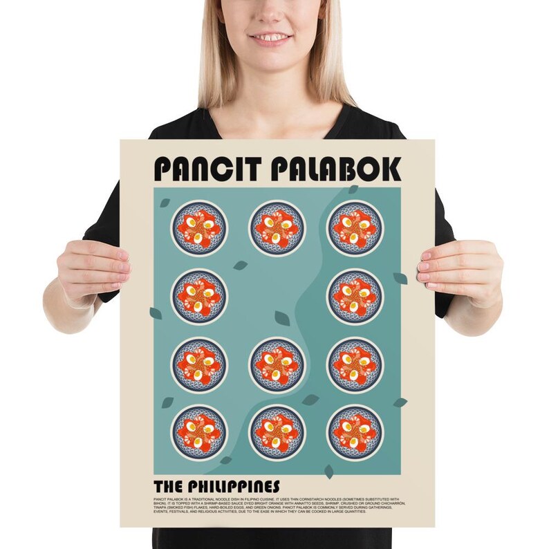 Pancit Palabok Art Print, Filipino Food Poster, Noodle Dish Wall Art ...