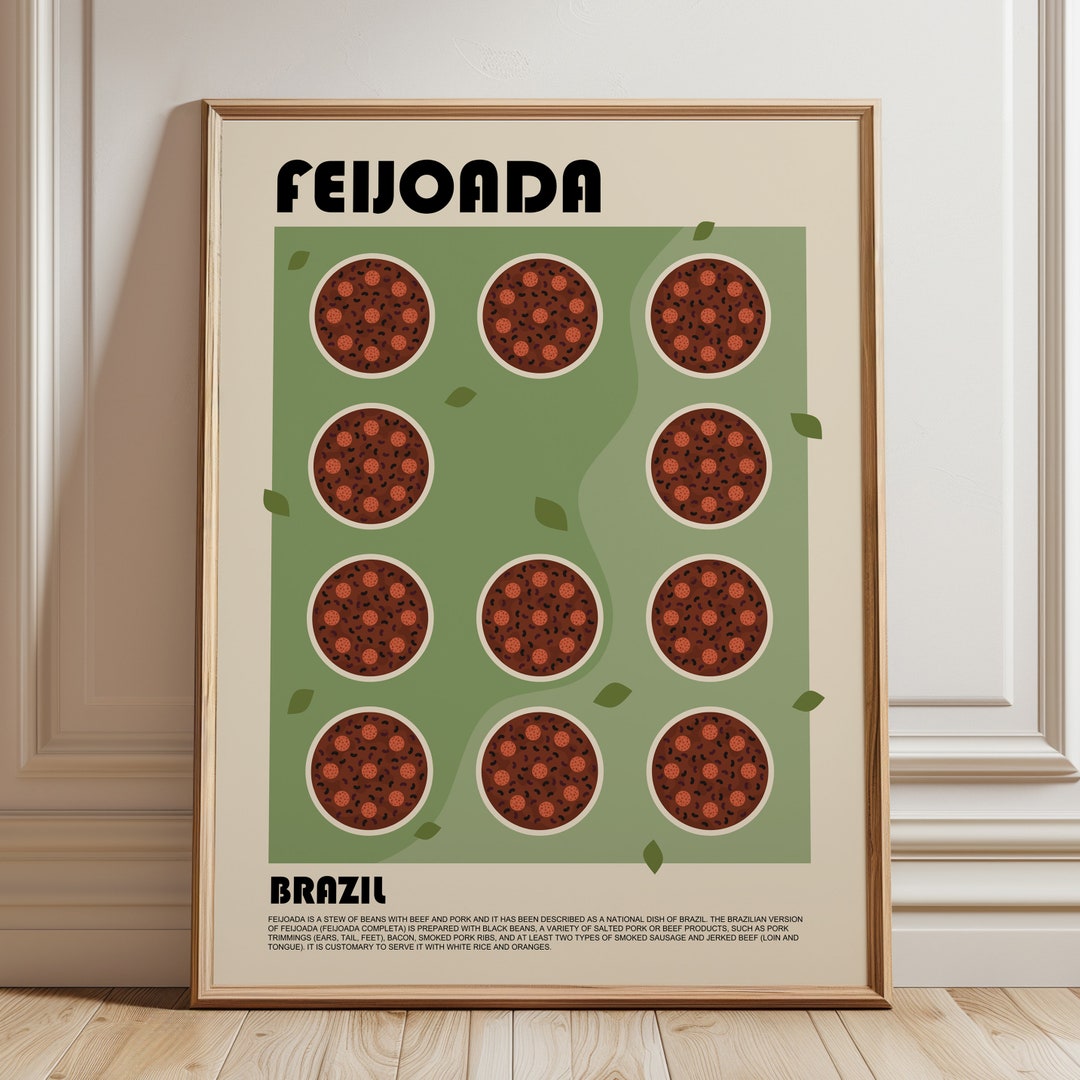 Feijoada Poster, Brazillian Food Print, Brazil Poster, South American ...