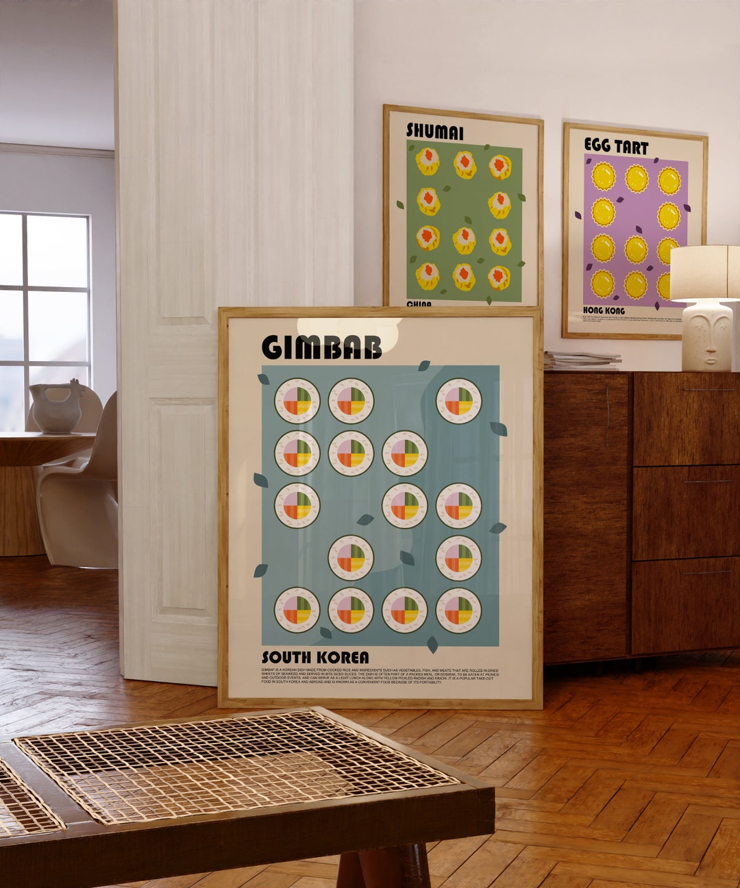 Gimbab Art Print, South Korean Food Print, Kimbap Print, South Korea ...