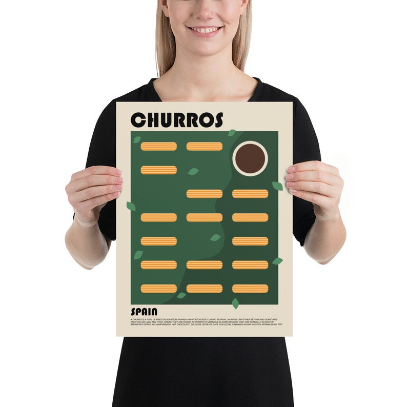 Churros Poster Spanish Food Art Print Spain Art Modern - Etsy