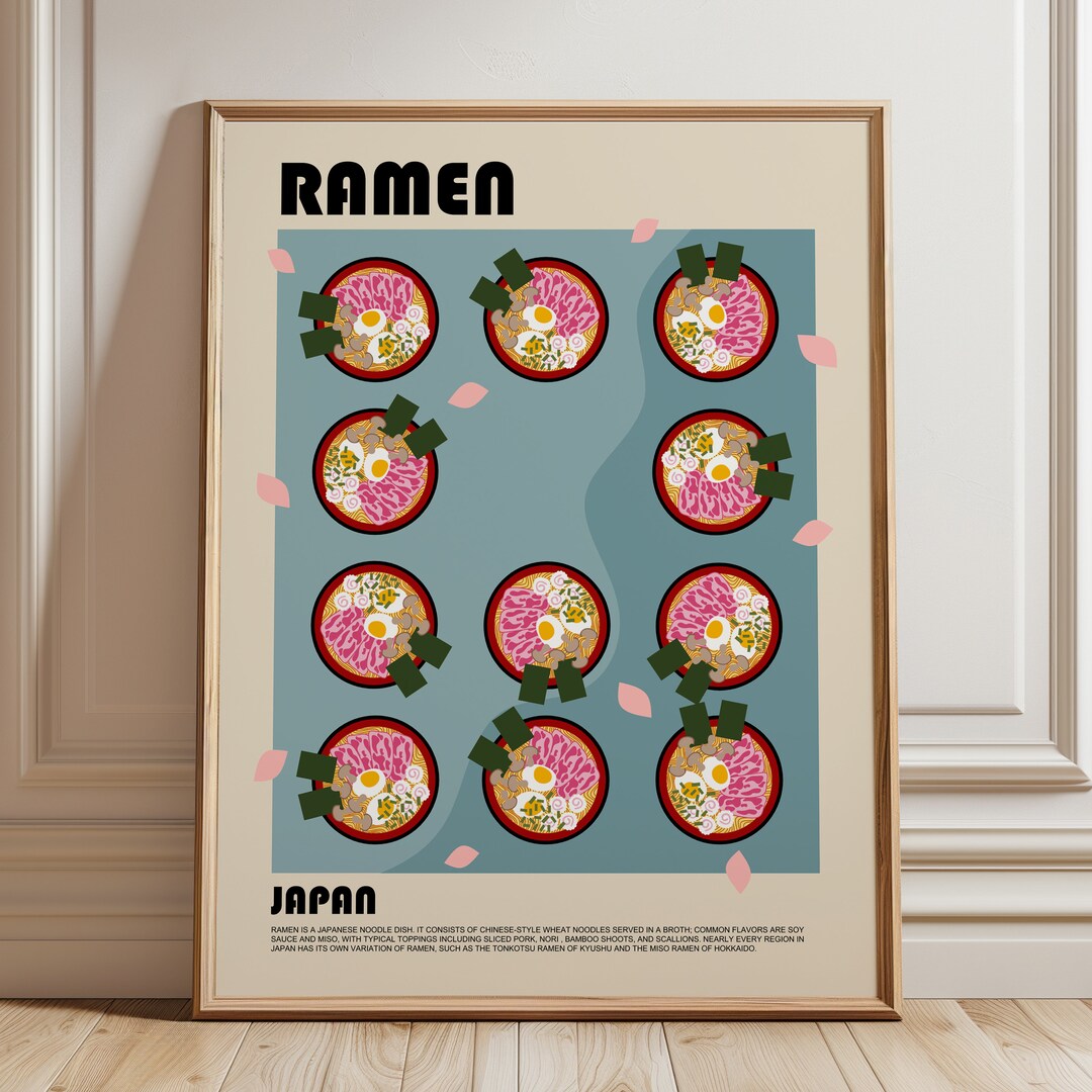 Ramen Poster, Japanese Food Print, Japan Art, Noodles Art, Restaurant ...
