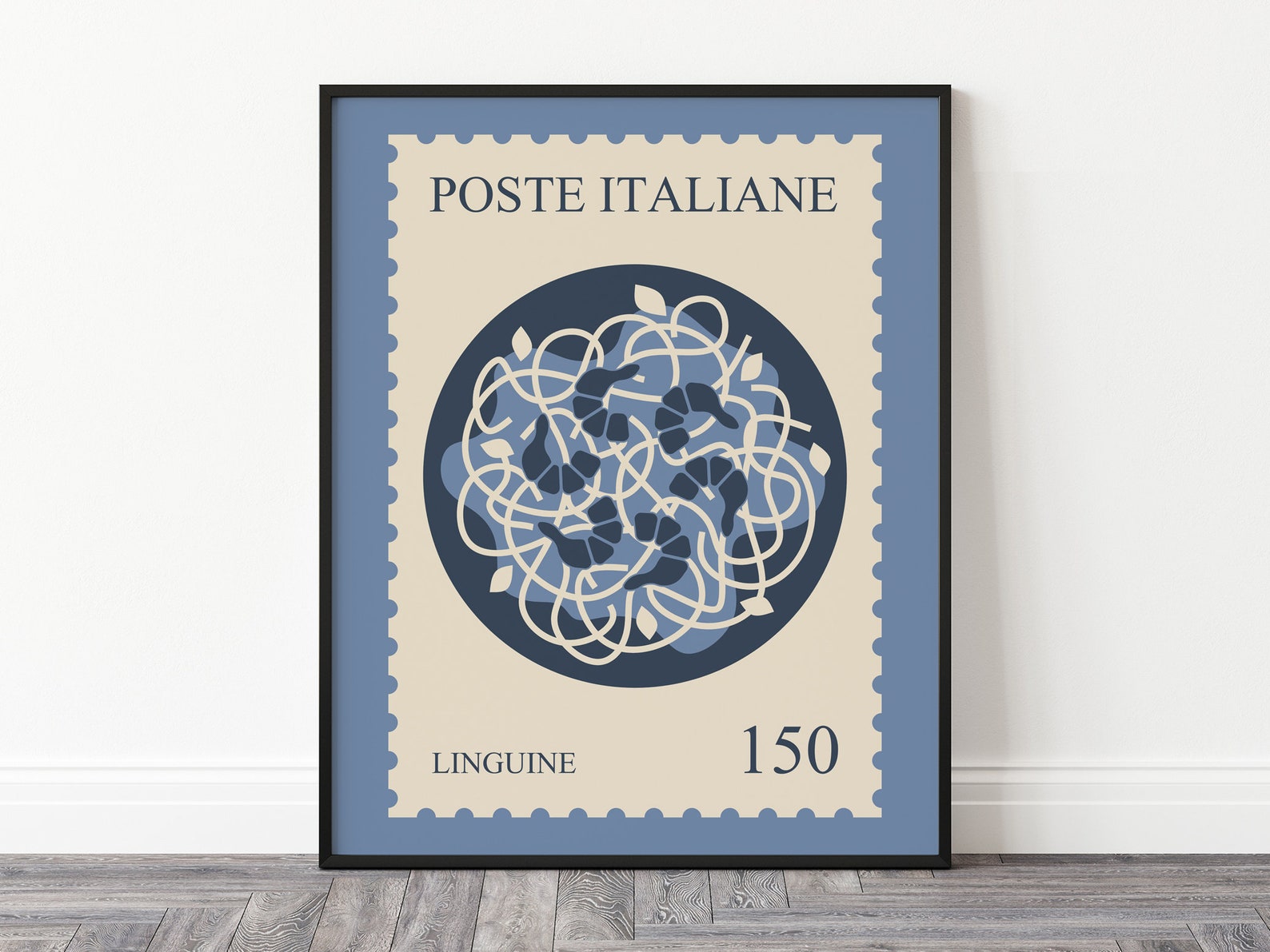 Linguine Art Print, Pasta Poster, Italian Food Art, Food Print, Food ...