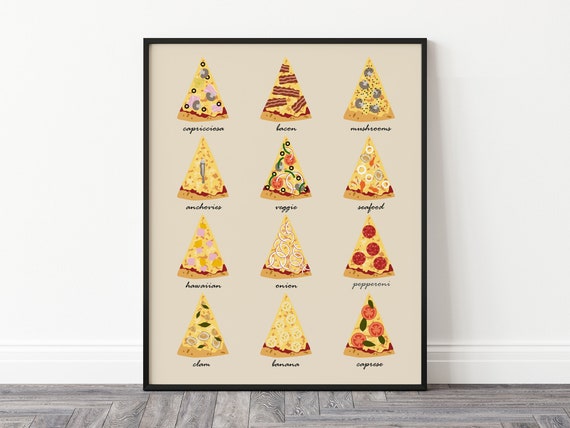 Pizza Poster Italy Art Italian Food Poster Restaurant - Etsy