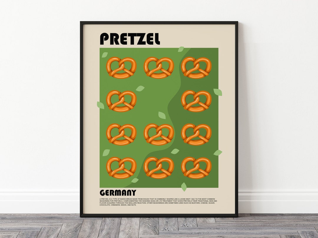 Pretzel Art Print, German Food Art, Germany Poster, Bread Poster ...