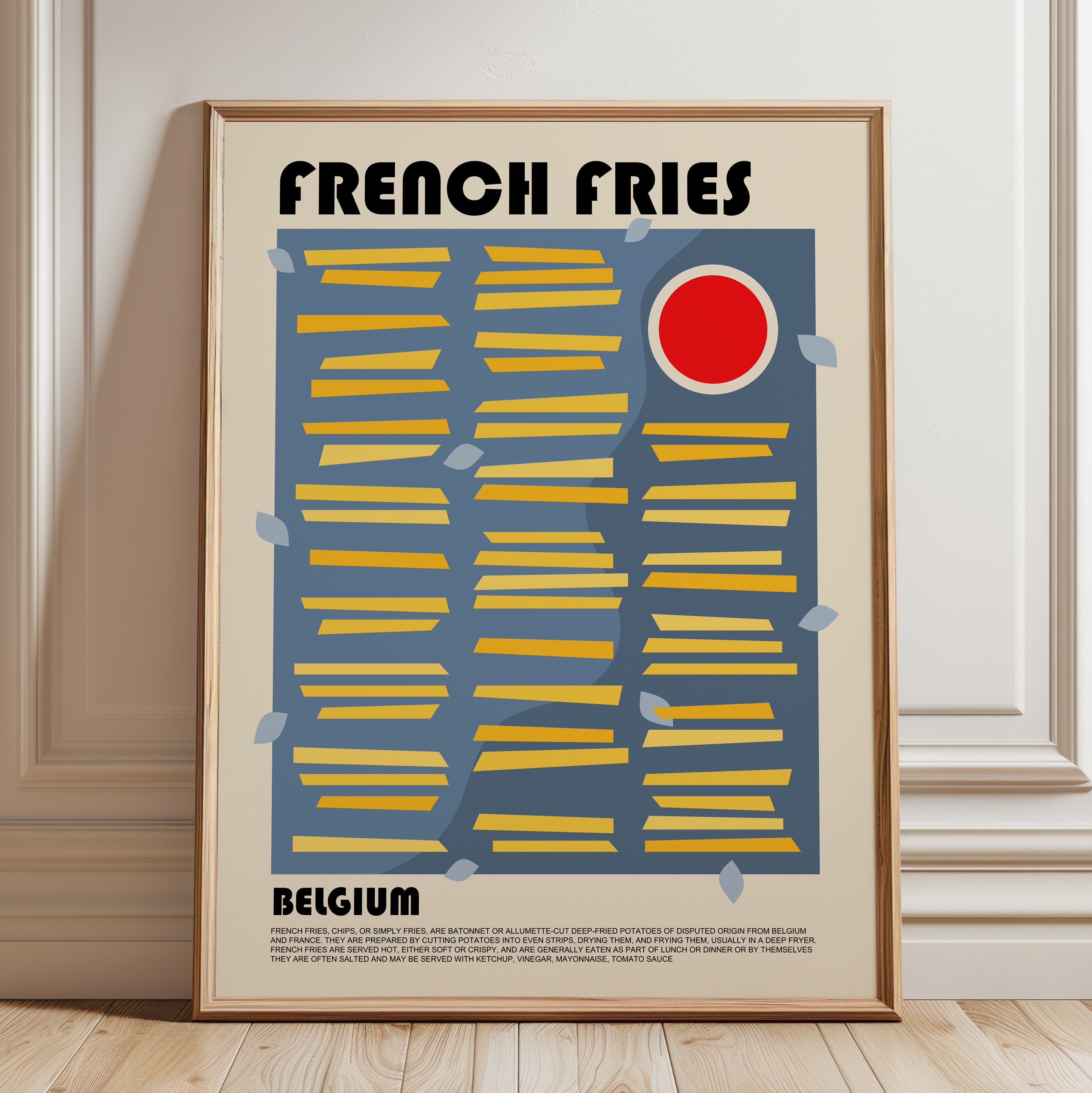 French Fries Art Print, Fast Food Poster, Chips Print, Modern Kitchen ...
