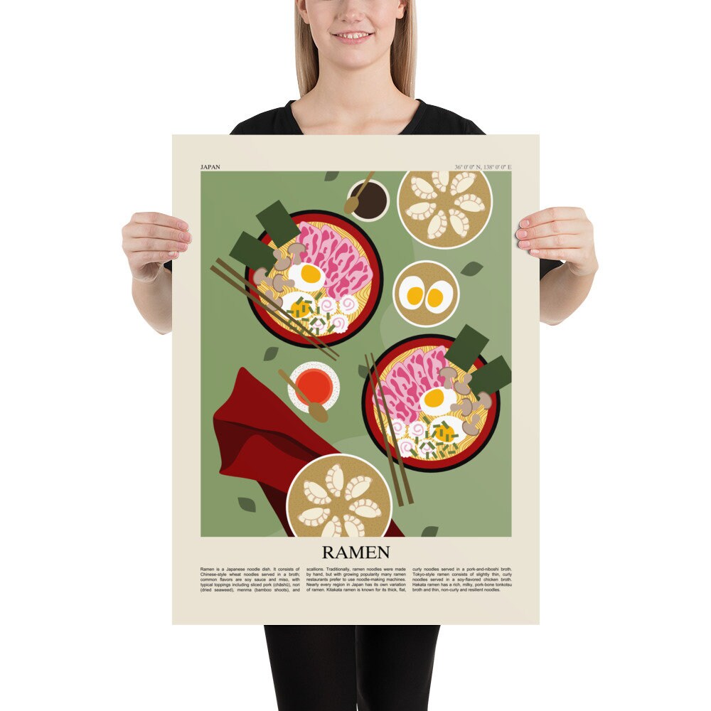Ramen Poster Japan Print Japanese Food Poster Gyoza Poster - Etsy