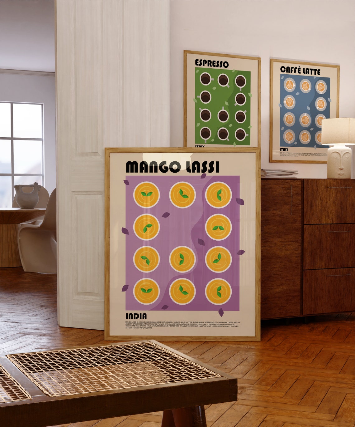 Mango Lassi Poster, Indian Drink Print, Indian Food Poster, Asian Food ...