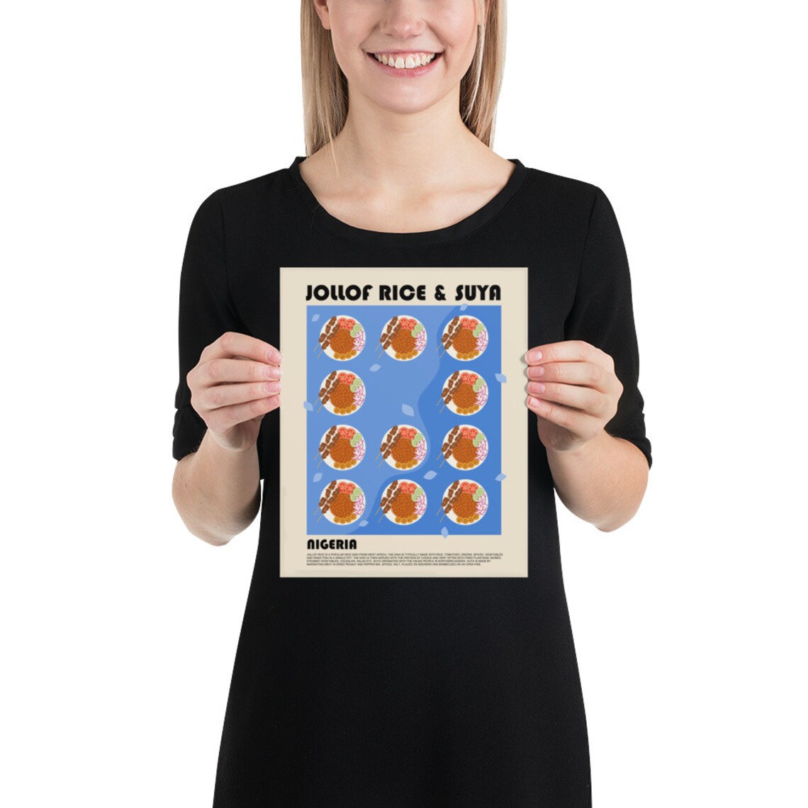 Jollof Rice and Suya Art Print, Nigerian Food Poster, West African Food ...