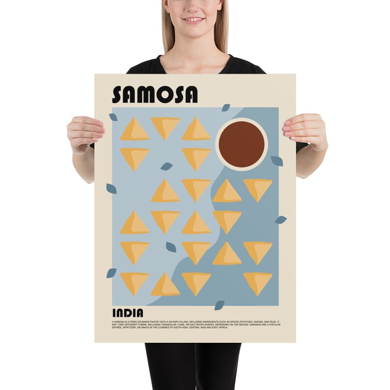 Samosa Poster Indian Food Art Print South Asian Food Poster - Etsy