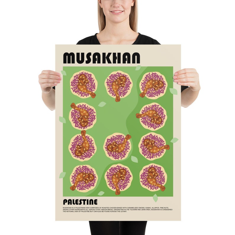 Musakhan Print, Palestinian Food Poster, Palestine Print, Middle ...