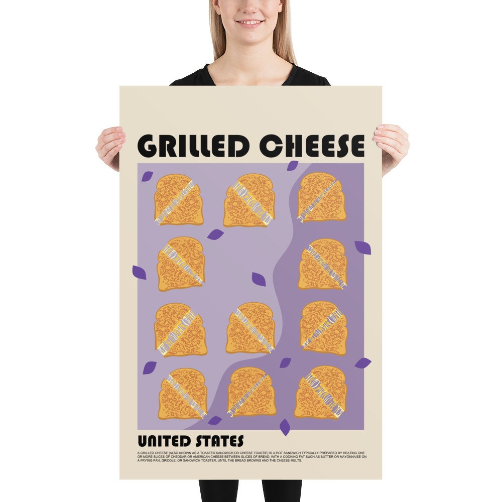 Grilled Cheese Sandwich Art Print Cheese Toastie Poster Food - Etsy