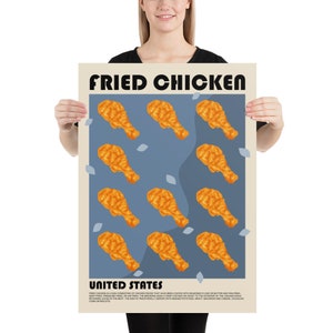 Fried Chicken Art Print, Fast Food Poster, Modern Kitchen Wall Art ...