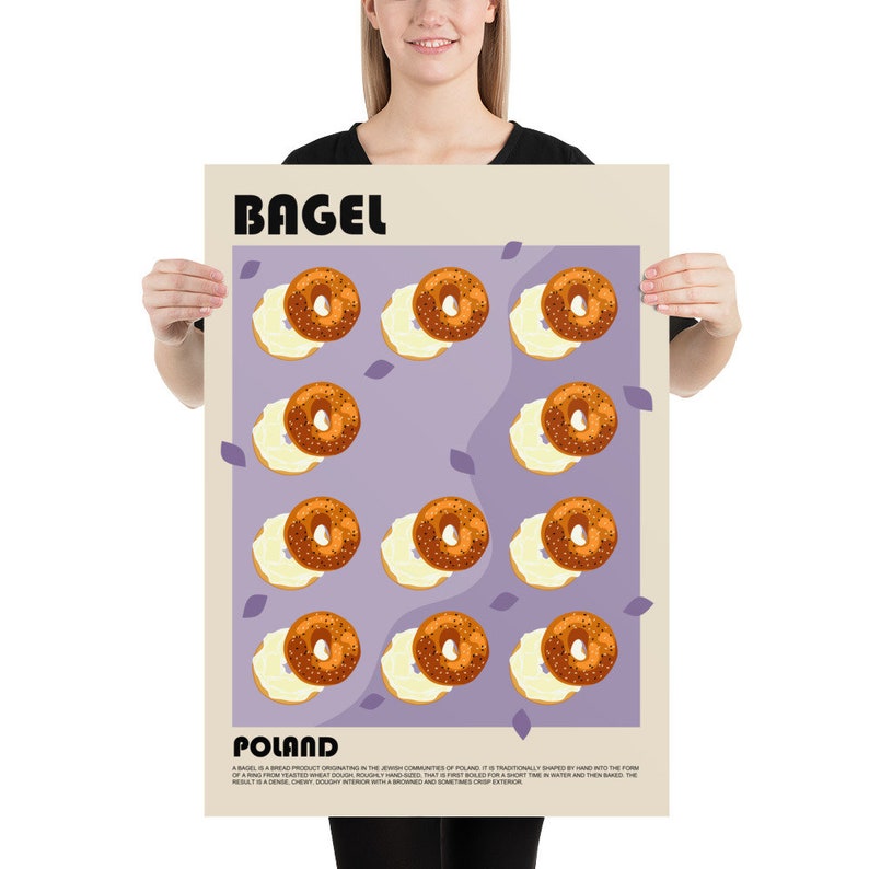 Bagel Poster Polish Food Art Poland Art New York Style - Etsy