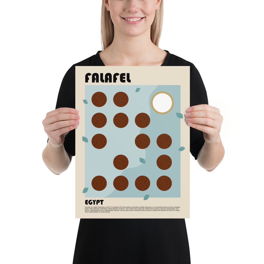 Falafel Art Print, Middle Eastern Food Poster, Arab Food Print, Modern ...