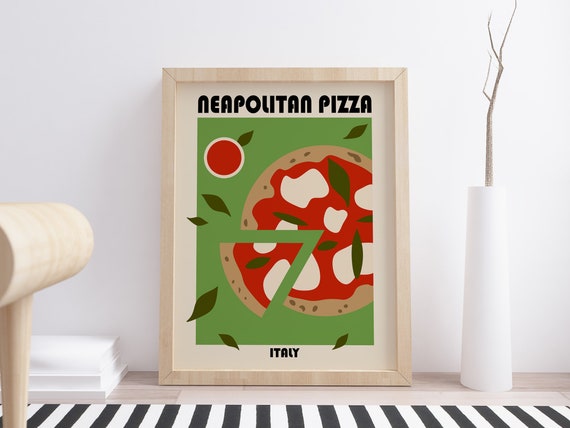 Pizza Poster Pizza Art Print Neapolitan Pizza Art Italy | Etsy