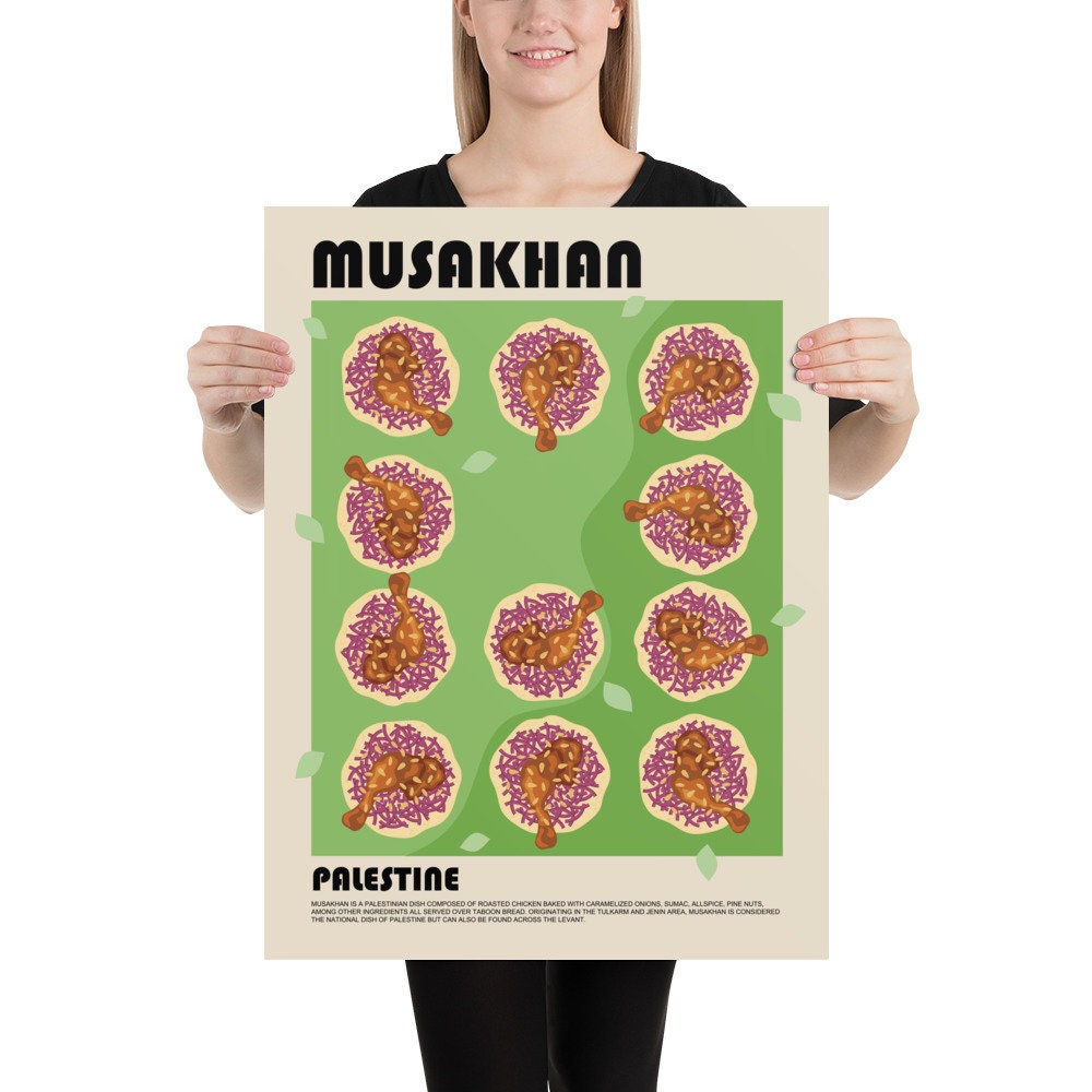 Musakhan Print, Palestinian Food Poster, Palestine Print, Middle ...