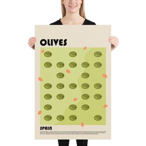 Olive Poster, Mediterranean Wall Decor, Kitchen Decor, Botanical Poster ...