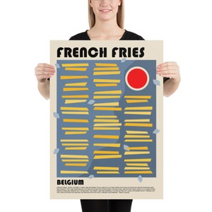 French Fries Art Print, Fast Food Poster, Chips Print, Modern Kitchen ...