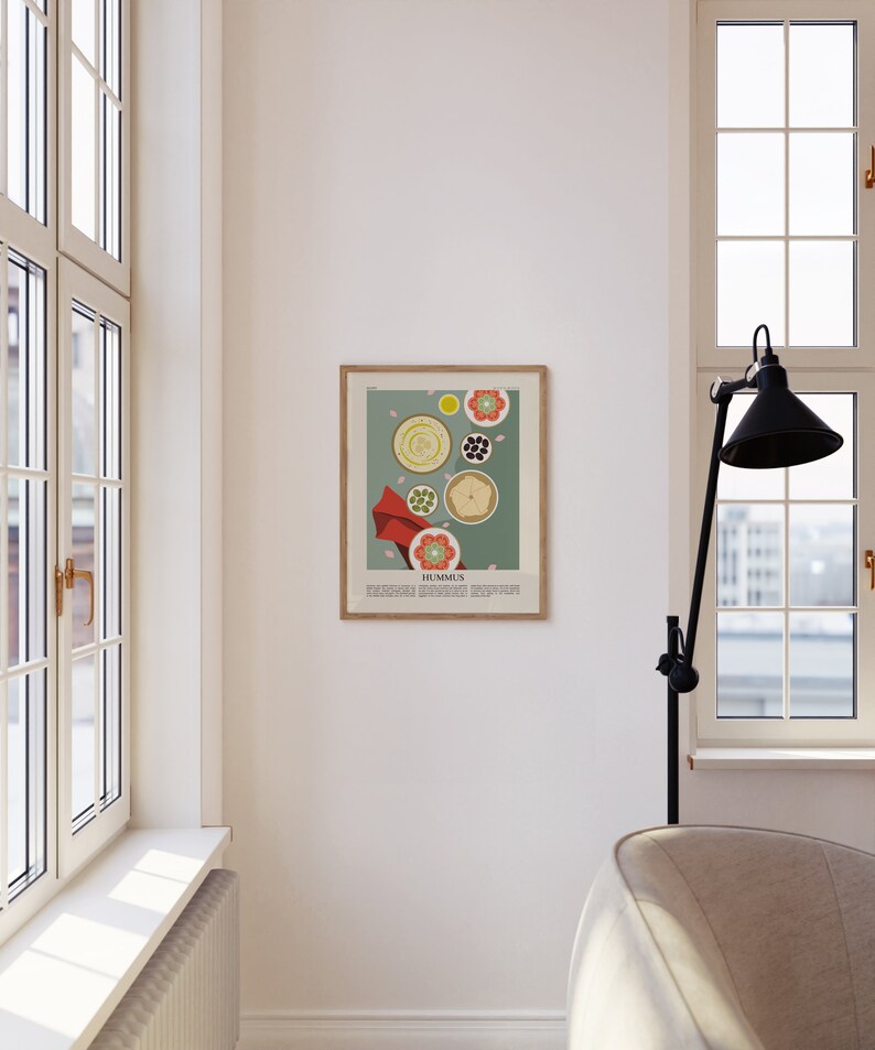 Hummus Poster, Egyptian Food Postert, Lebanese Food Poster, Middle ...