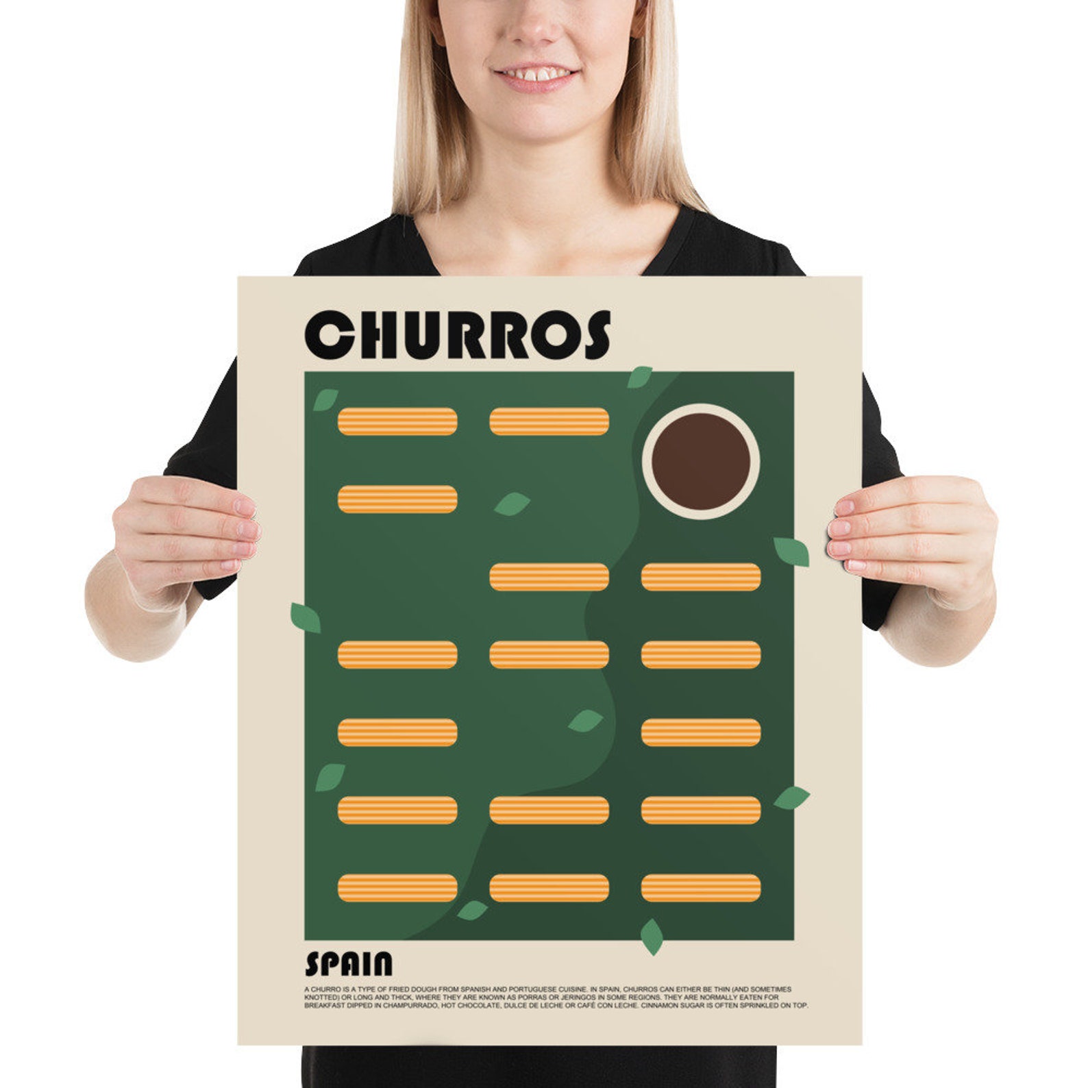 Churros Poster Spanish Food Art Print Spain Art Modern - Etsy