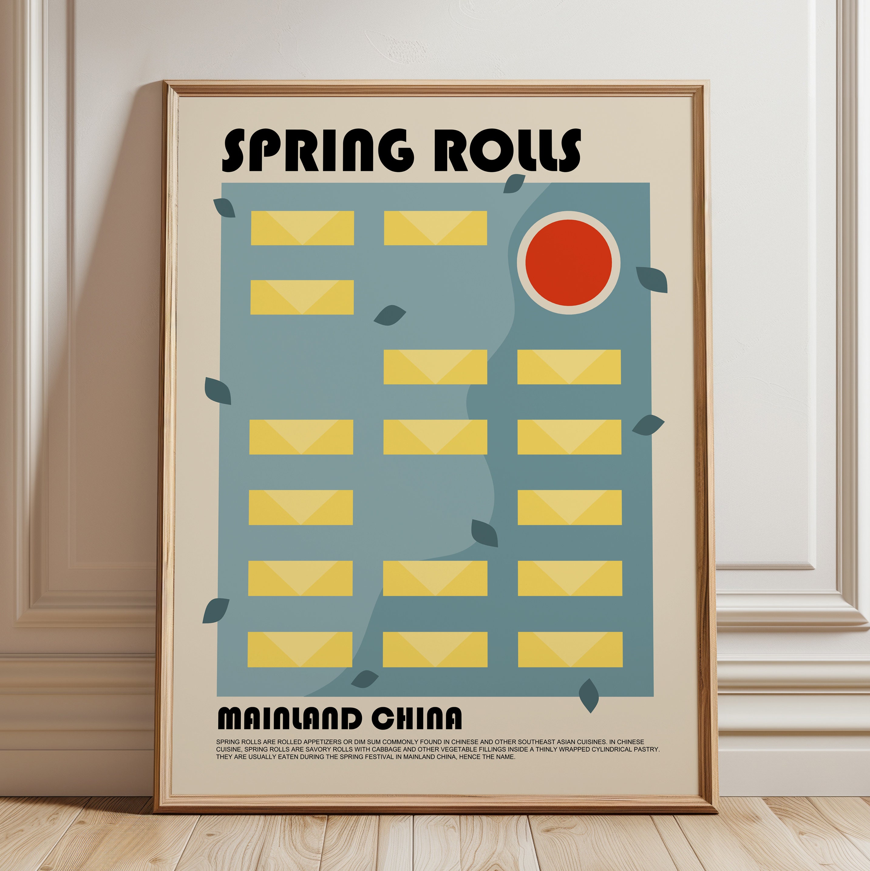 Spring Roll Poster, Chinese Food Print, China Poster, Food Poster ...