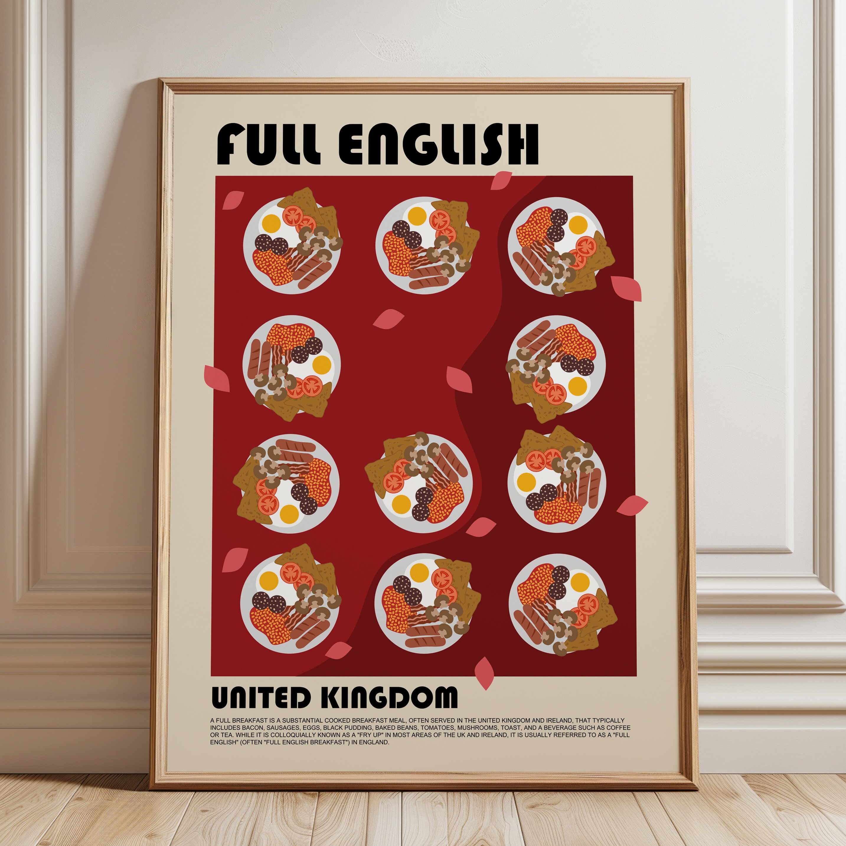 Full English Poster, Breakfast Print, Brunch Art Print, English Food ...