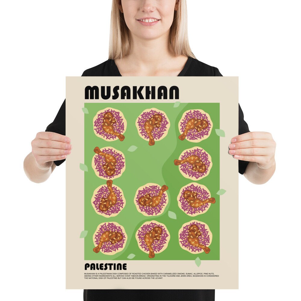 Musakhan Print, Palestinian Food Poster, Palestine Print, Middle ...