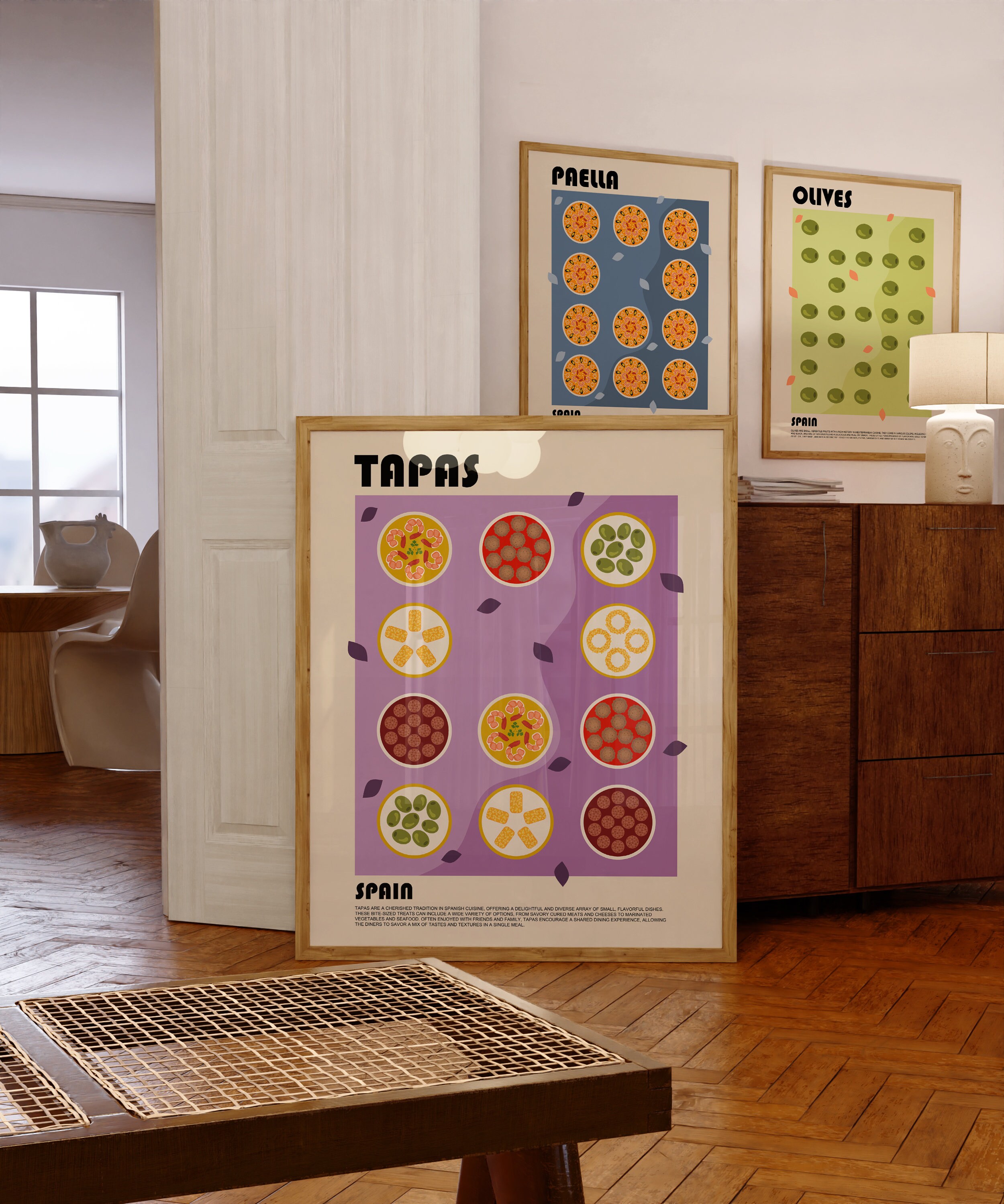 Tapas Poster, Spanish Food Print, Spanish Cuisine Decor, Mediterranean ...