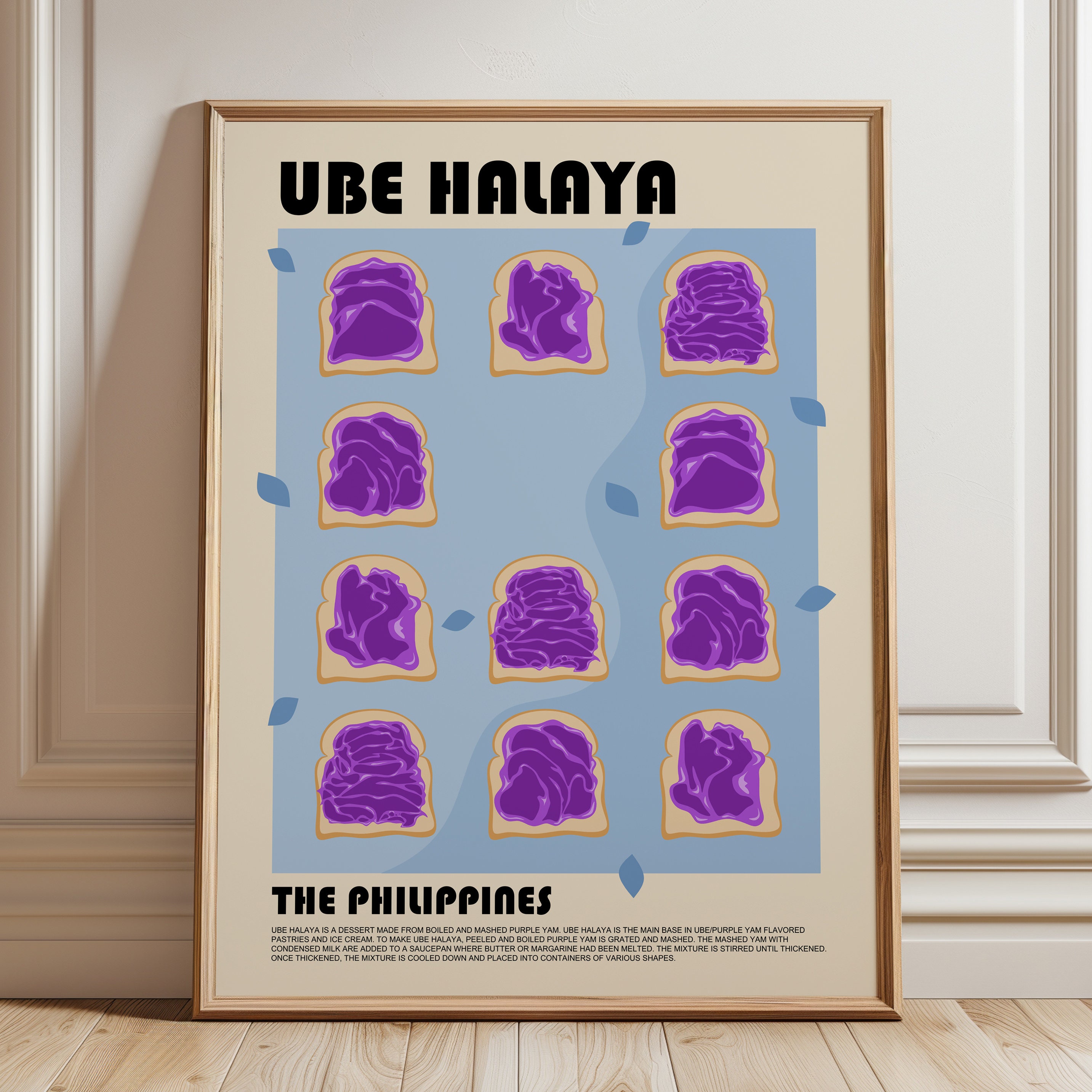 Ube Halaya Art Print, Filipino Food Art, Filipino Dessert Poster, Asian ...
