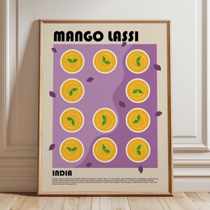 Mango Lassi Poster, Indian Drink Print, Indian Food Poster, Asian Food ...