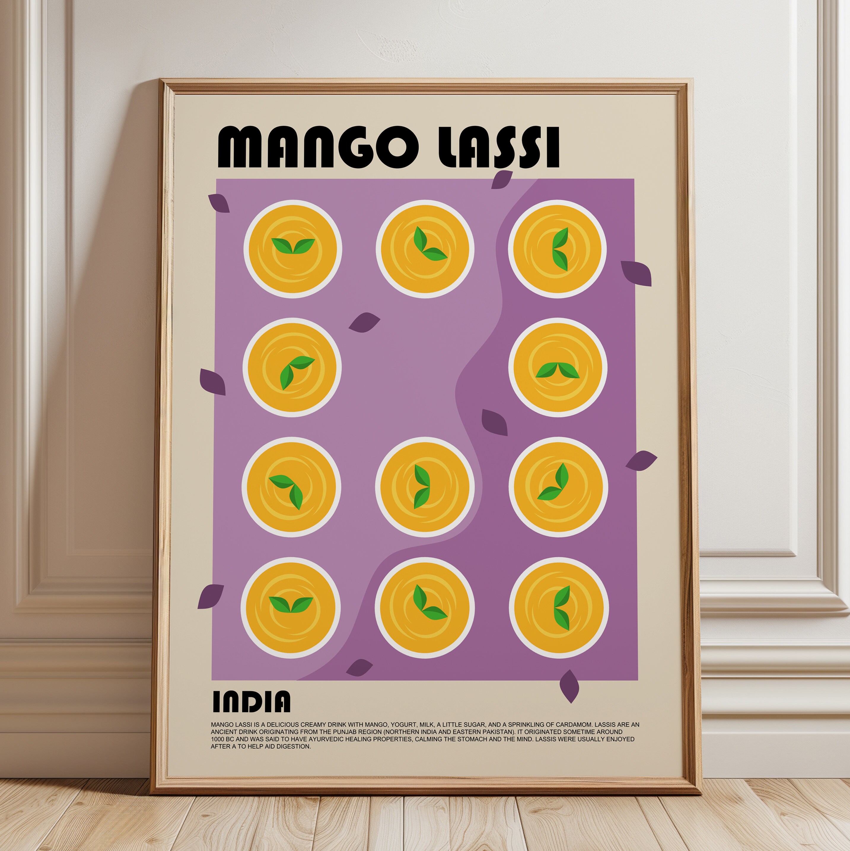 Mango Lassi Poster, Indian Drink Print, Indian Food Poster, Asian Food ...