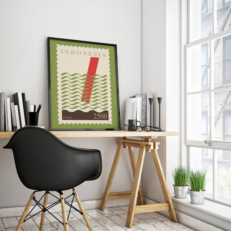 Cendol Poster, Indonesian Food Art Print, Asian Drink Art, Abstract ...