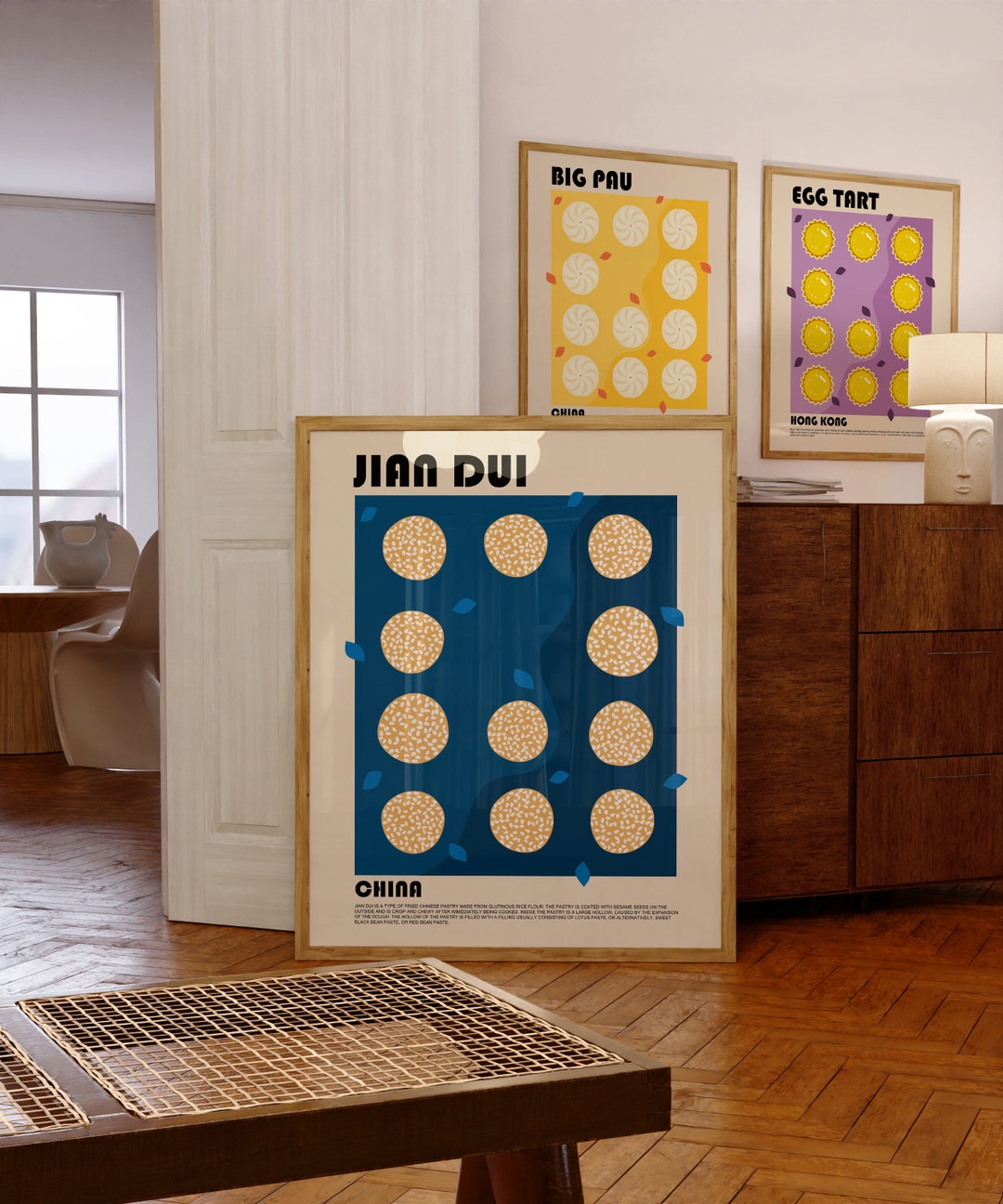 Jian Dui Art Print, Sesame Balls Poster, Dim Sum Print, China Travel ...