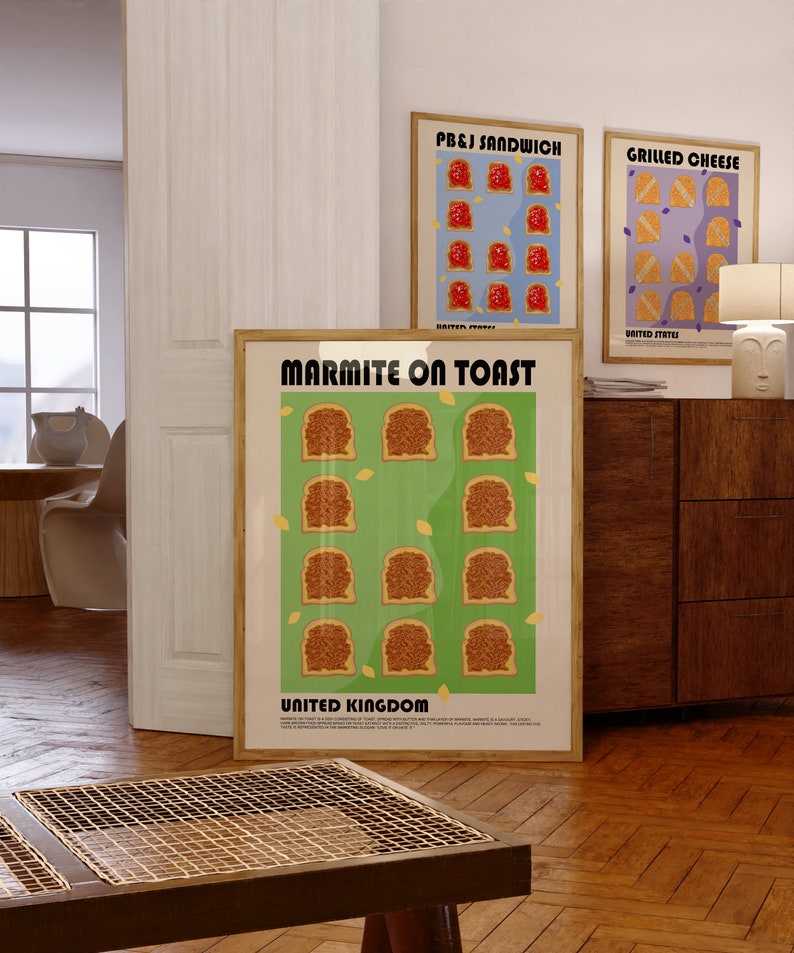 Toast Art Print, Sandwich Art, Minimalist Food Art, Colourful Food ...