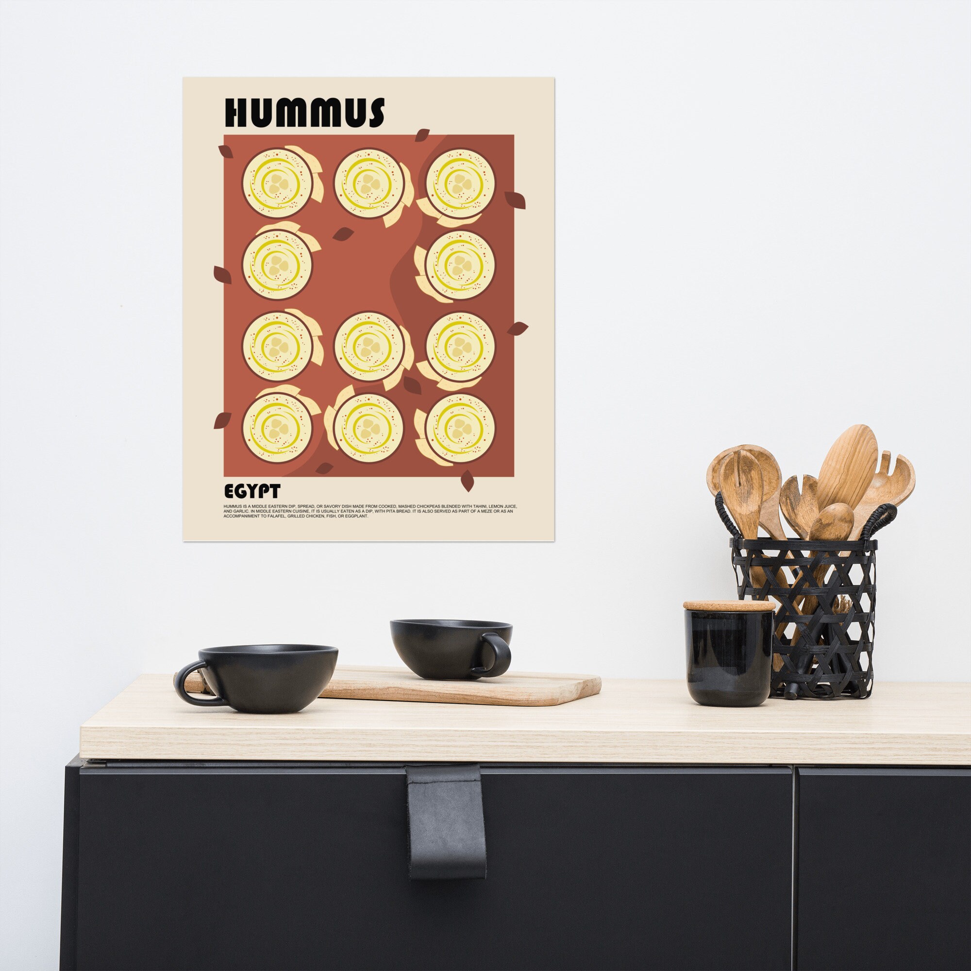 Hummus Poster Food Print Egypt Poster Middle Eastern Food - Etsy