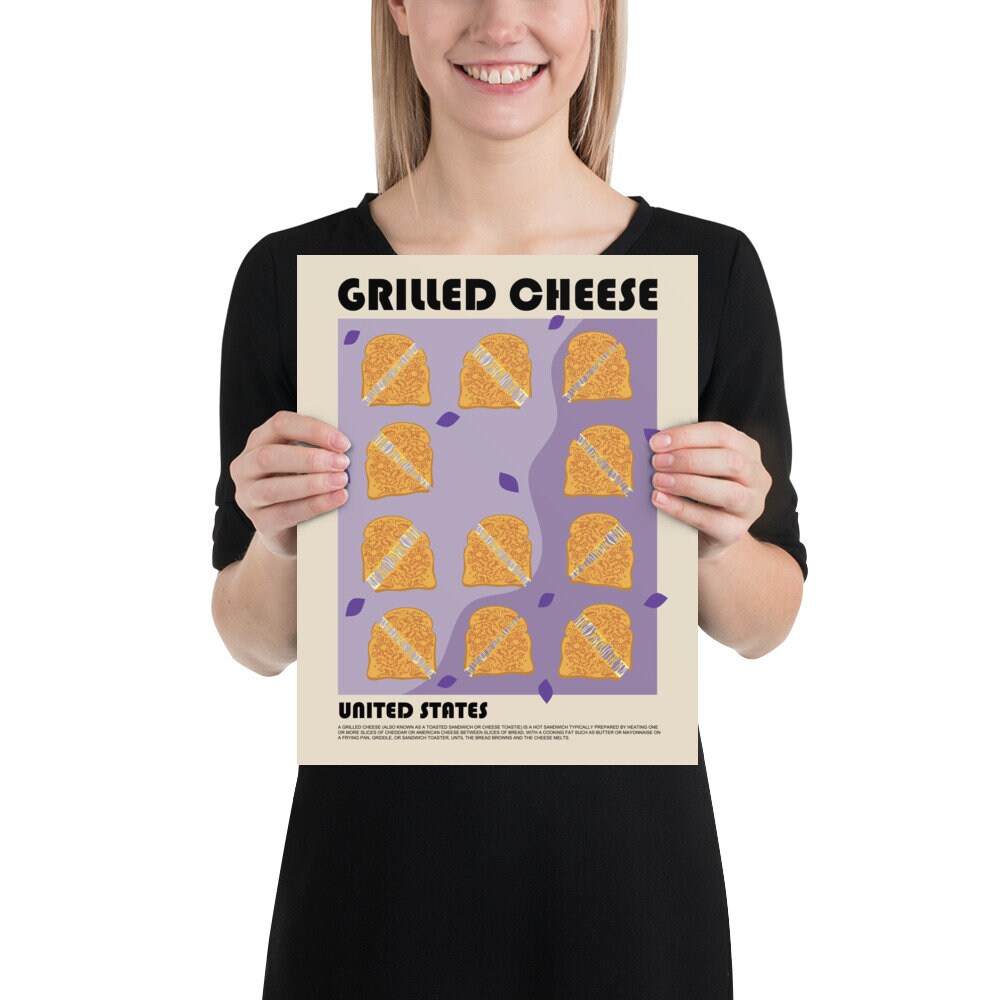 Grilled Cheese Sandwich Art Print Cheese Toastie Poster Food - Etsy