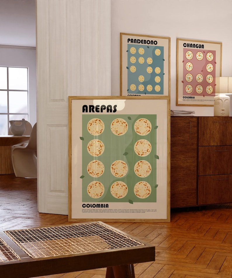Arepas Art Print, Colombian Food Poster, Traditional South American ...