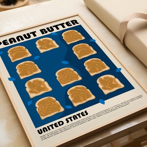 Peanut Butter Art Poster, Food Print, Kitchen Art, Nut Butter Poster ...