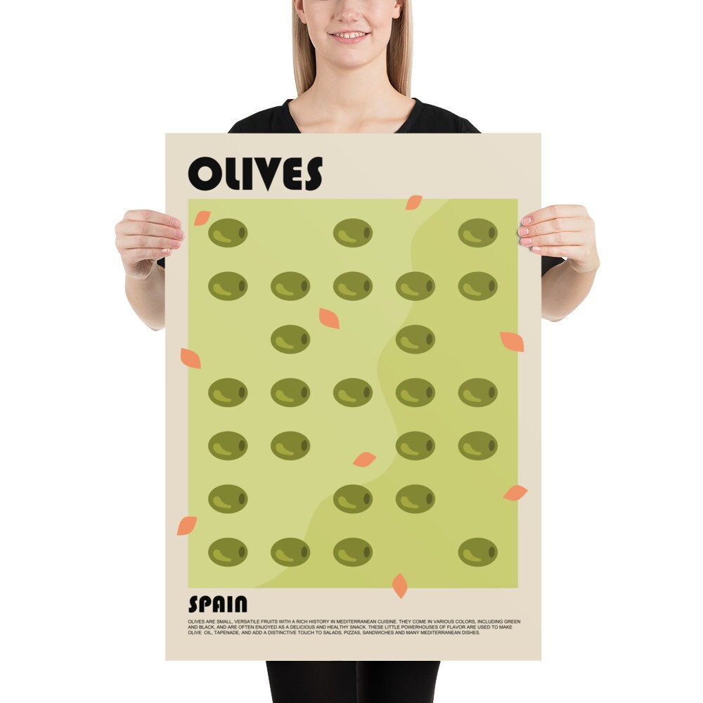 Olive Poster, Mediterranean Wall Decor, Kitchen Decor, Botanical Poster ...